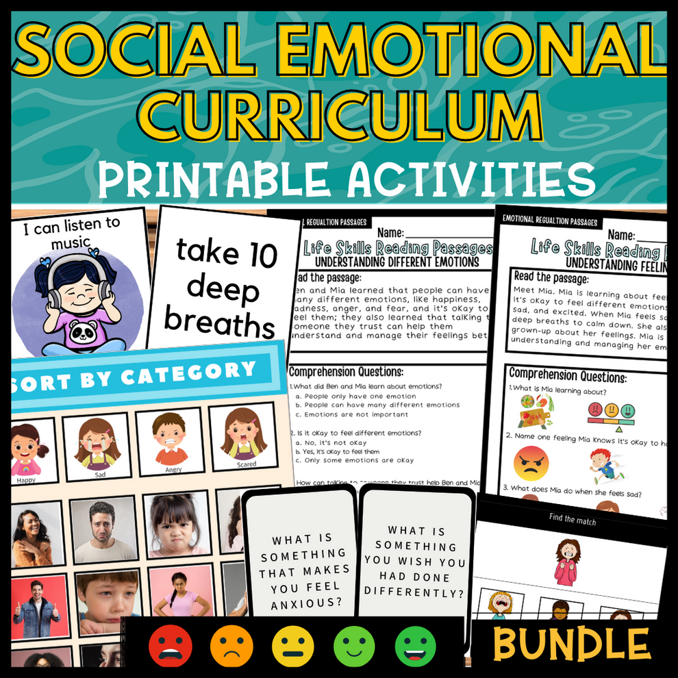 Social Emotional Curriculum Printable Worksheets and Activities ...