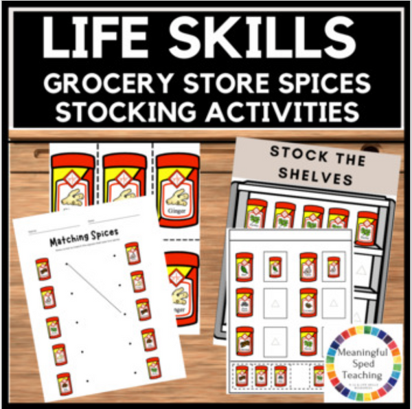 Grocery Store Life Skills Stock The Shelves Special Education Workshee ...